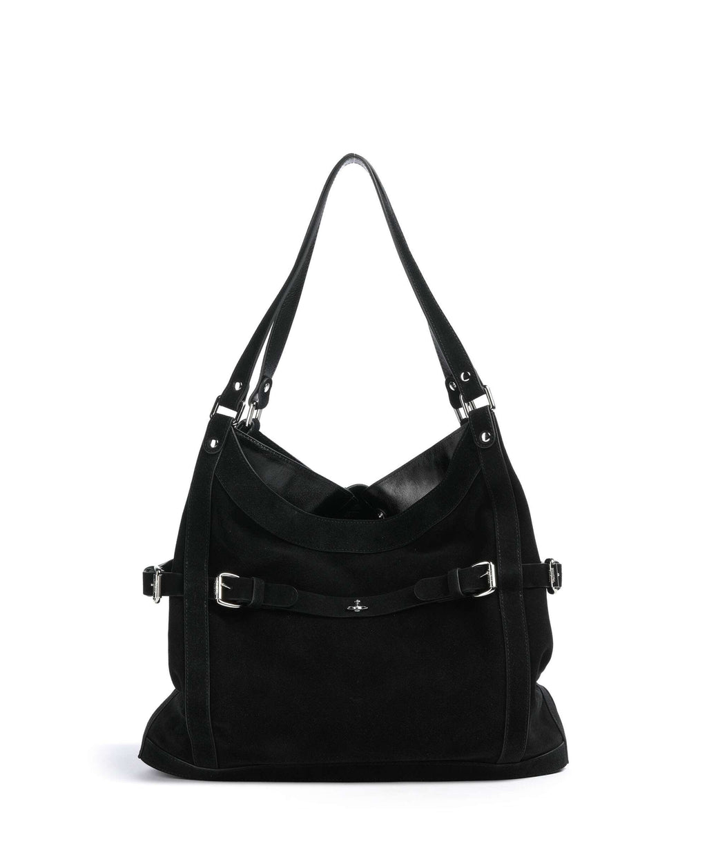 Vivienne Westwood Frankie Suede Large Tote bag brushed calfskin black ...
